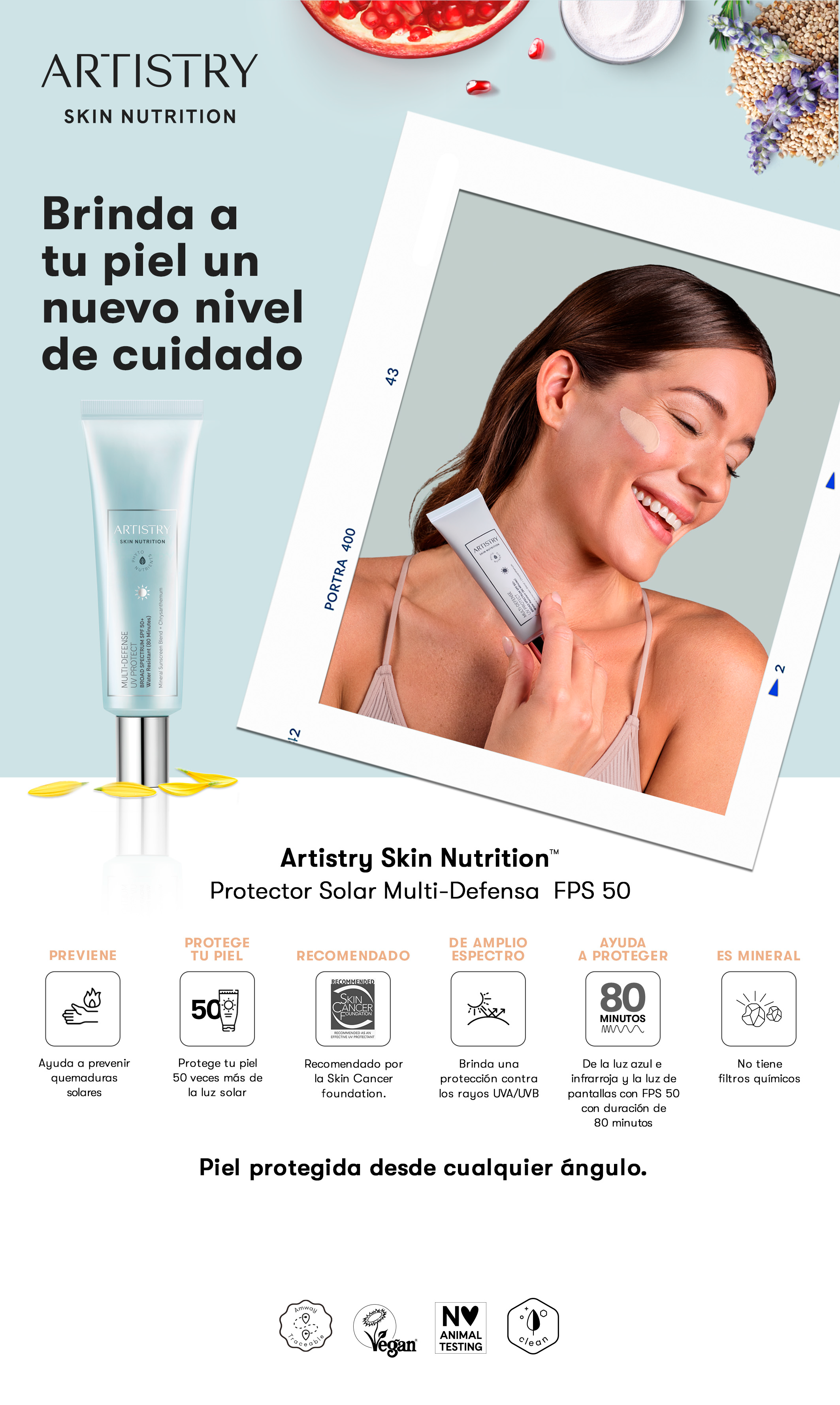 Protector Solar Multi-Defensa + FPS 50 + Artistry Skin NutritionT ...