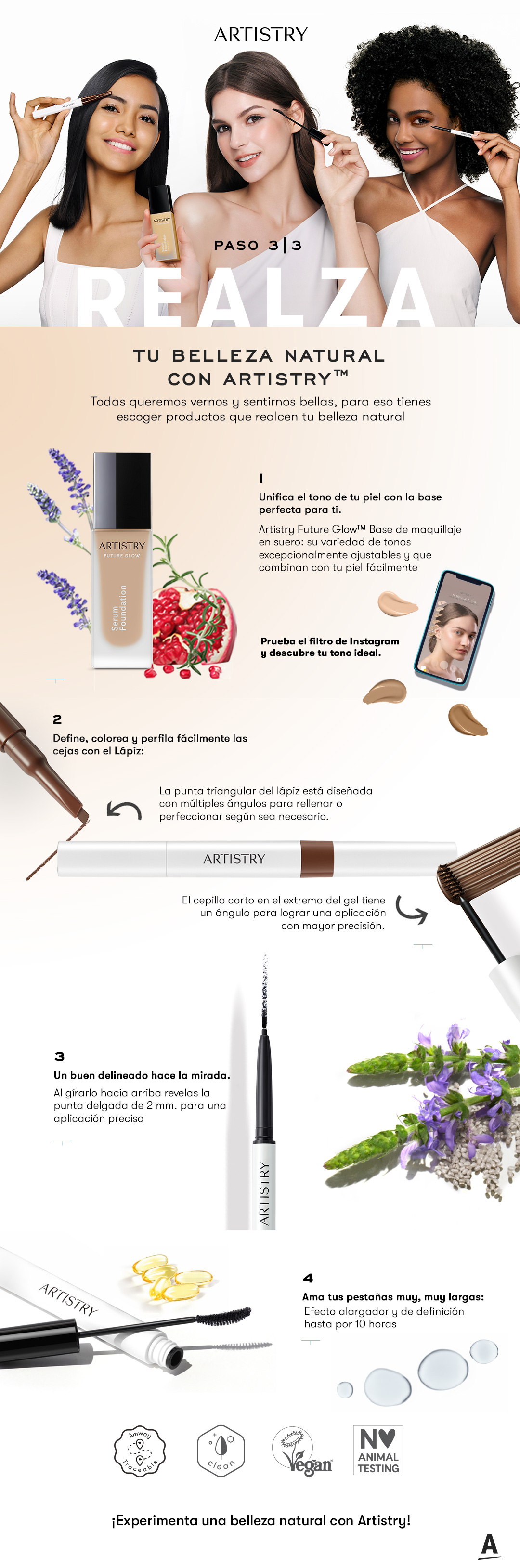 Base de maquillaje en suero Beige 201 - Amway Chile.